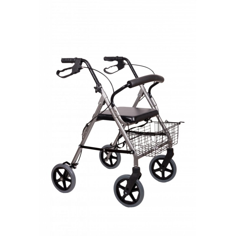 Rollator in alluminio pieghevole con seduta imbottita